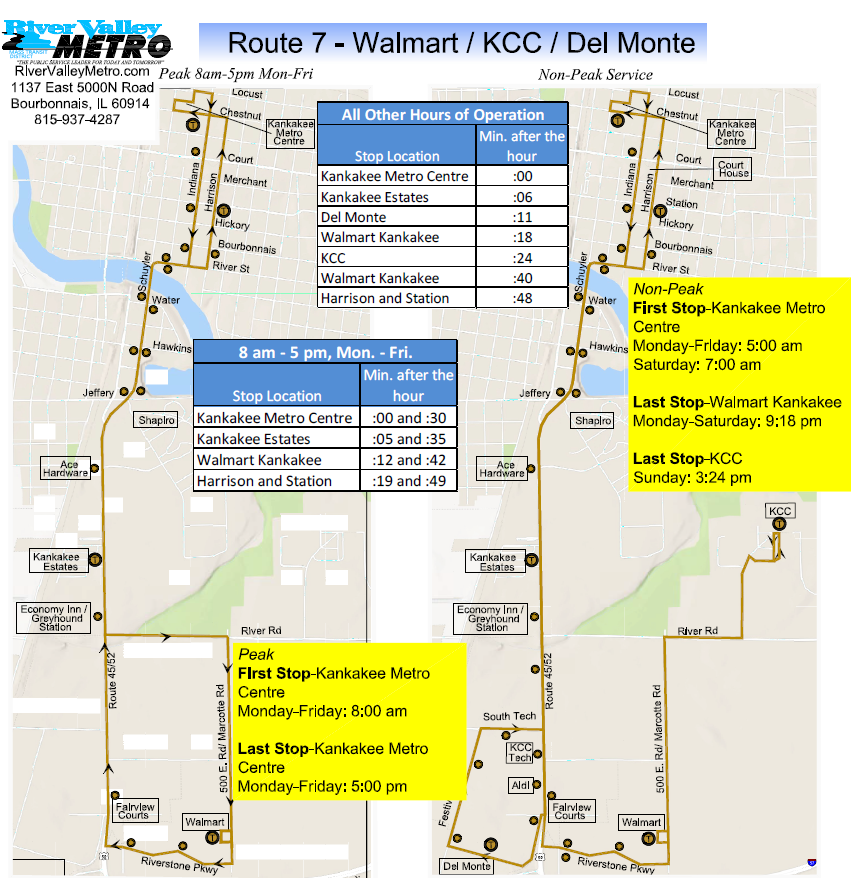 Route 7 – Walmart / KCC / Del Monte – River Valley Metro