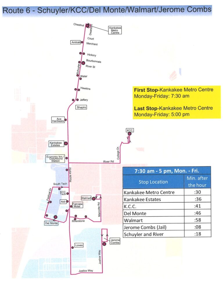 Route 6 – Schuyler / KCC / Del Monte / Walmart / Jerome Combs – River ...