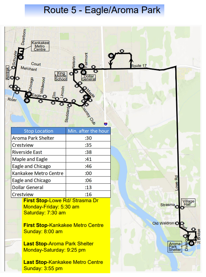 Route 5 – Eagle / Aroma Park – River Valley Metro